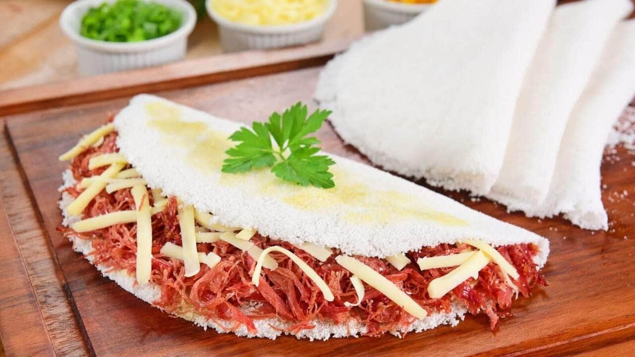 Tapioca com ovo para seu café da manhã